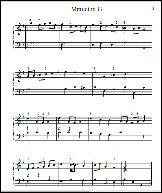 Bach Minuet in G Piano Music: Arrangements for All Levels