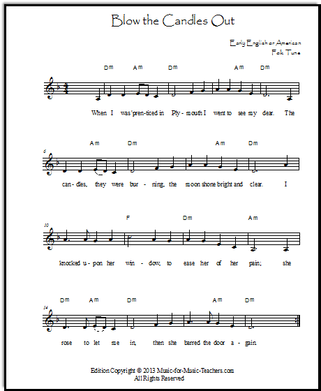 Lead Sheets free: Blow the Candles Out