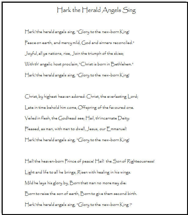 Hark the Herald Angels Sing Lyrics & Sheet Music