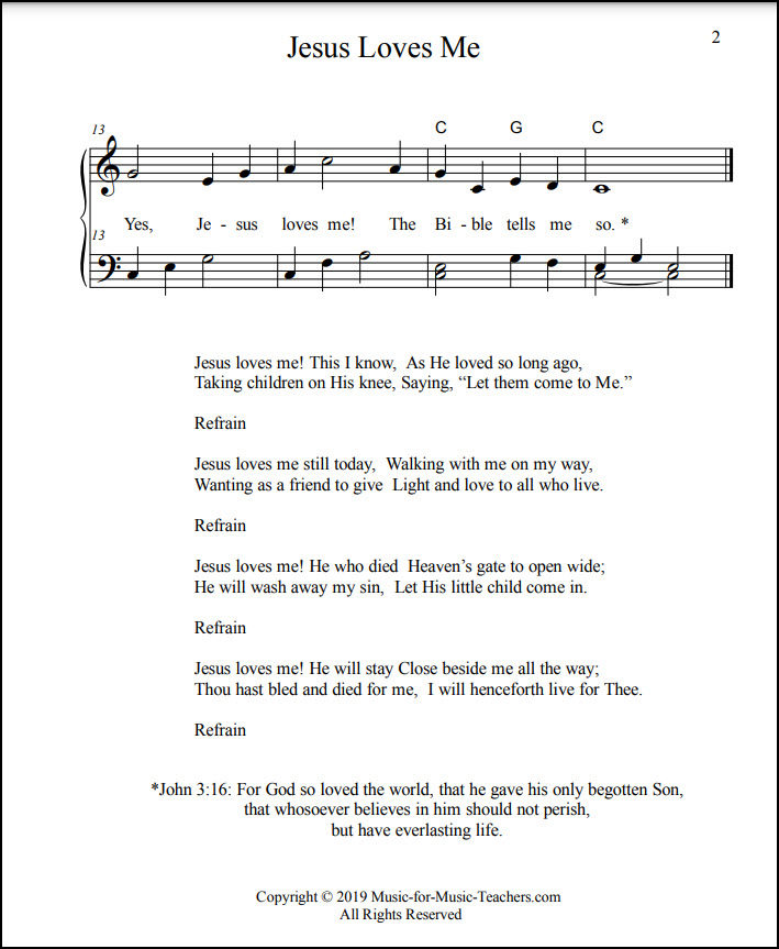 Gospel Song Jesus Loves Me: Beginner & Easy Piano, Plus Lead Sheets!